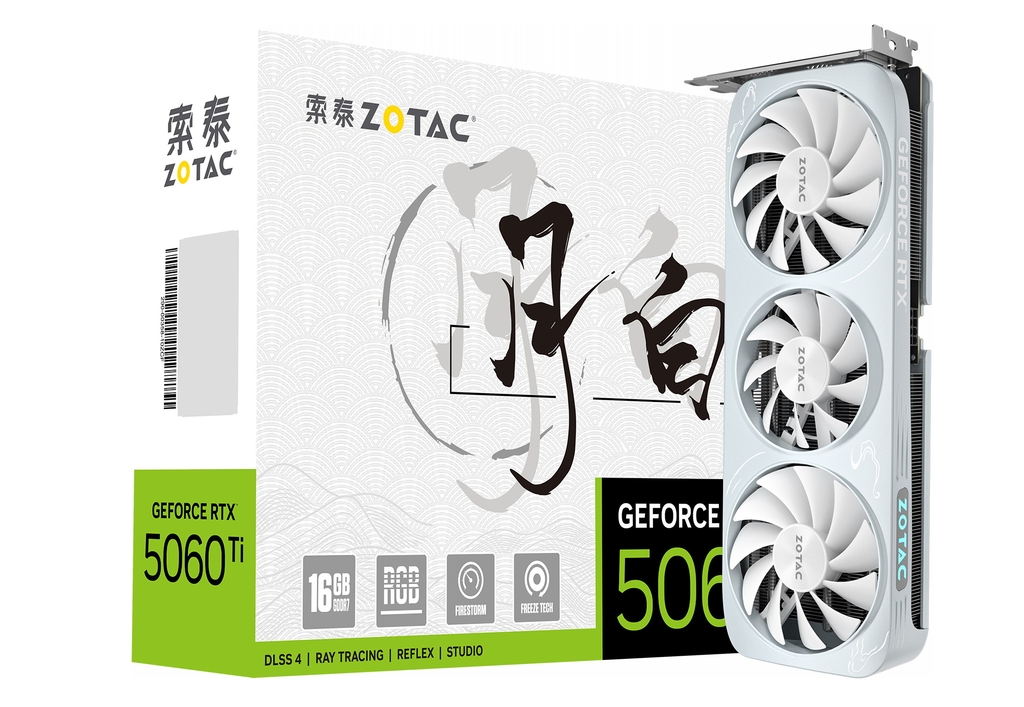 ZOTAC GEFORCE RTX 5060 Ti 16GB 月白 OC | ZOTAC