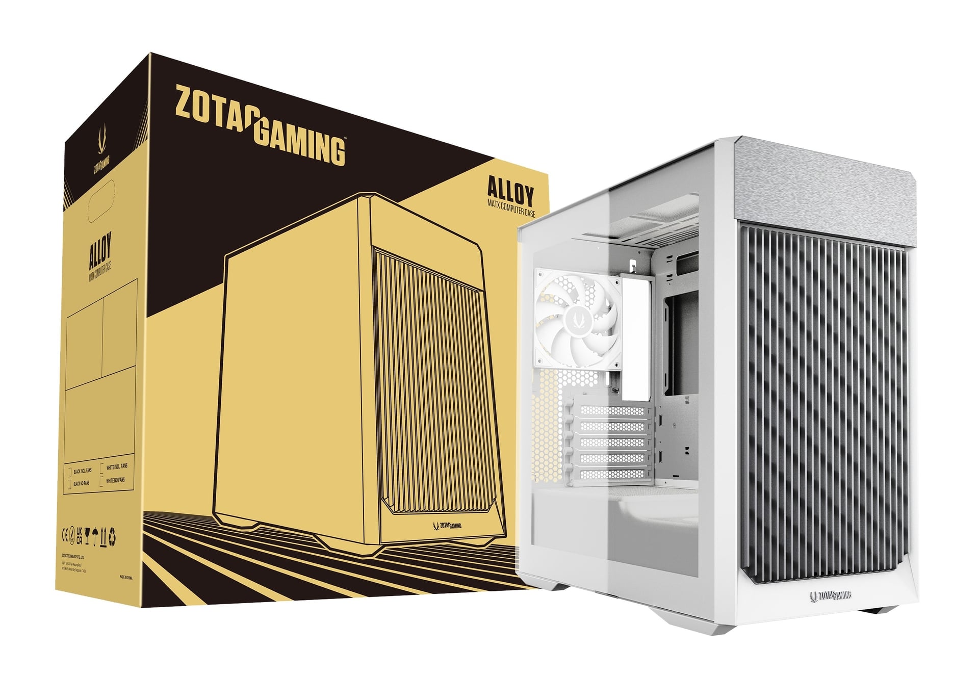 ZOTAC GAMING ALLOY mATX Computer Case (White) | ZOTAC